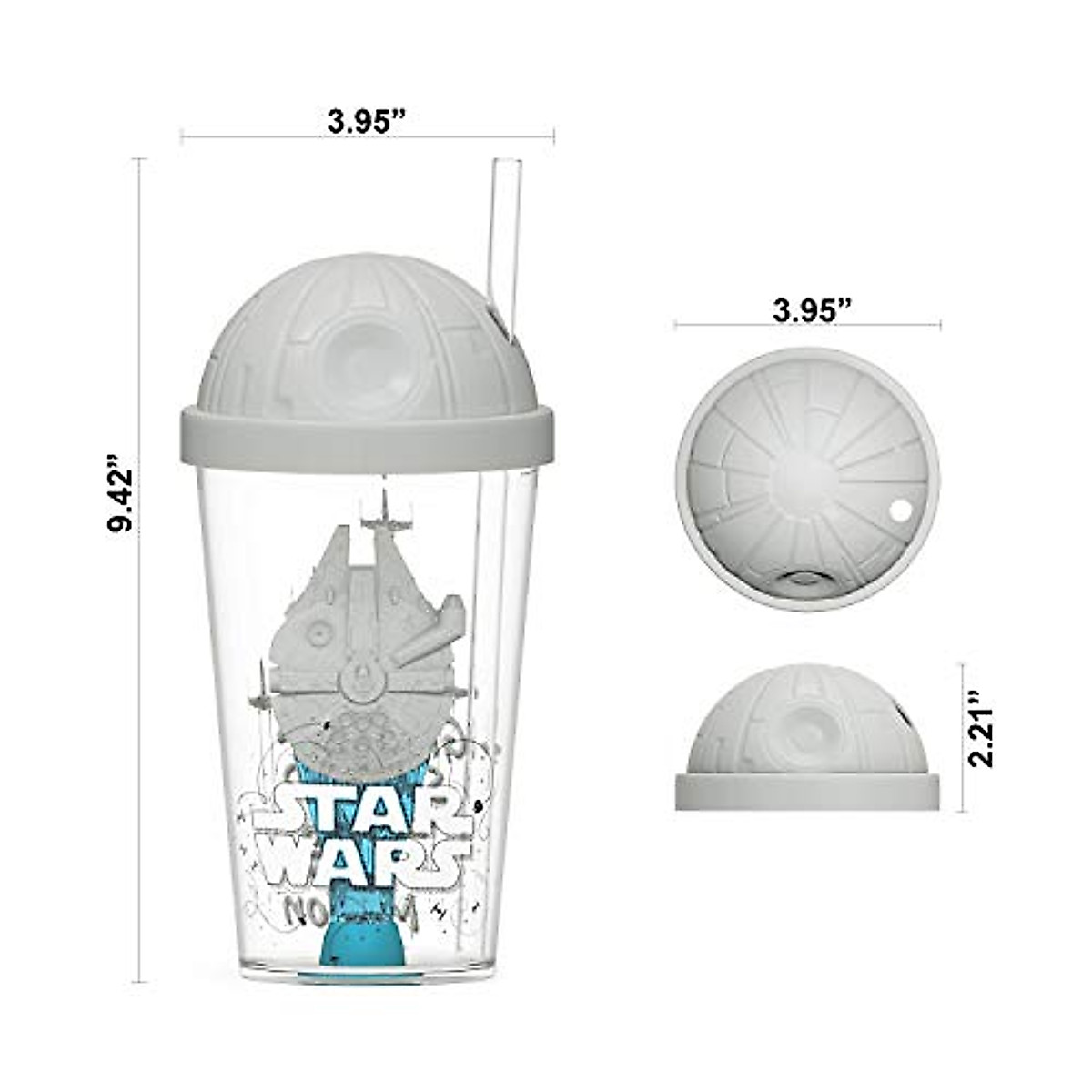 Zak Designs Star Wars Ep4 22oz Sculpt Tumbler, Made of Durable Plastic, Unique Novelty Treasure Cup (SW Episode IV Movie Millennium Falcon, BPA-Free)