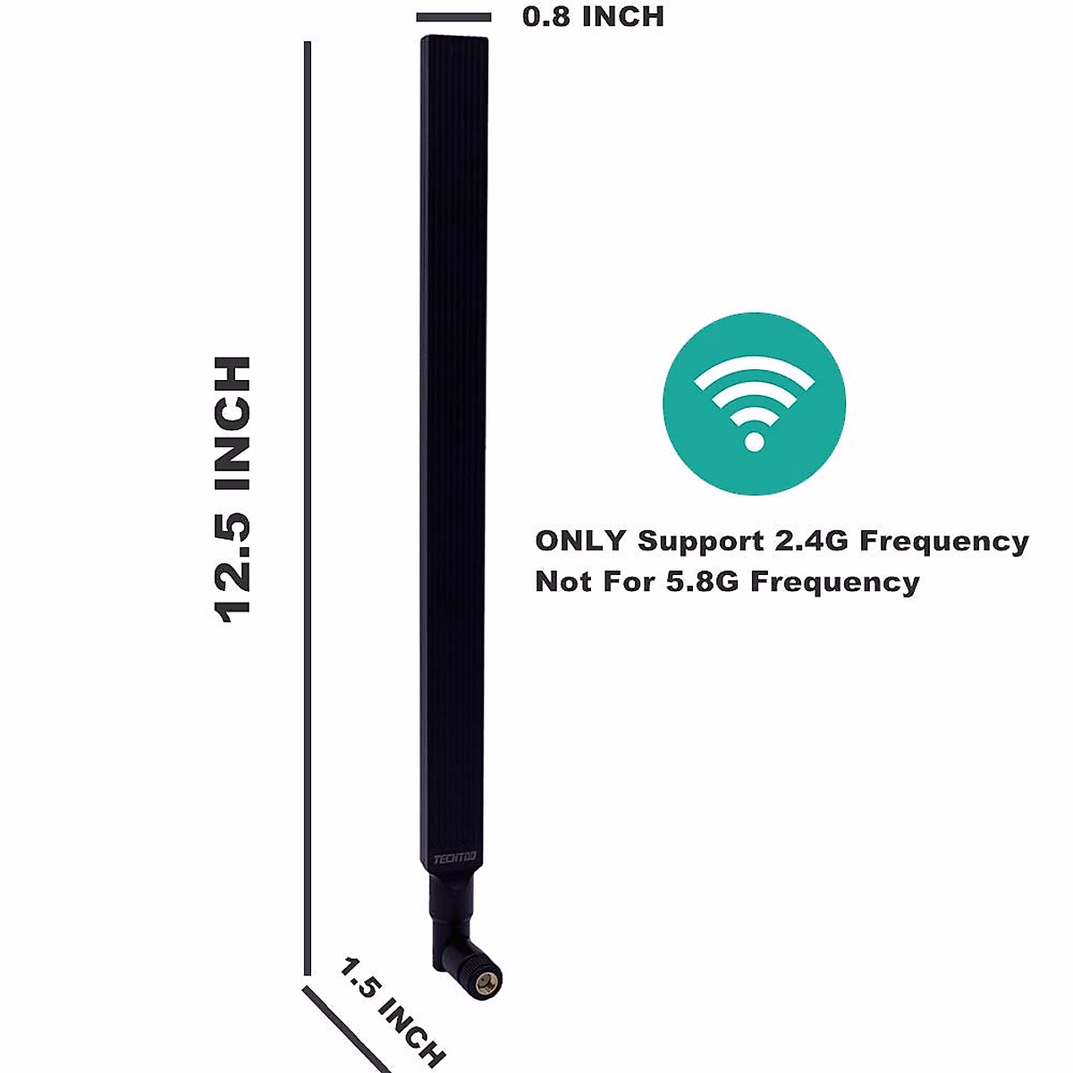 TECHTOO WiFi Antenna 2.4GHz 10 dBi for Wireless Router - Security IP Camera - USB Card Adapter - PCI PCIe Cards - Range Extender - PC Desktop - Drone - Signal Booster (2.4GHz RP-SMA 1-Pack)