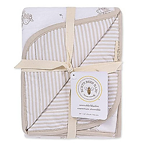 Burt's Bees Baby - Reversible Blanket, Nursery, Stroller & Tummy-Time Organic Jersey Cotton Quilted Infant & Toddler Bedding