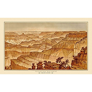 Posterazzi PDXUSGC0001SMALL Grand Canyon, Point Sublime Arizona 1882 Bien Poster Print, 15 x 24, Multicolor