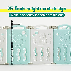 Albott Baby Fence Foldable Toddler Playpen Kids Safety Play Center Yard Baby Playpen, Adjustable Shape, Portable Design for Indoor Outdoor Use(18 Panels)