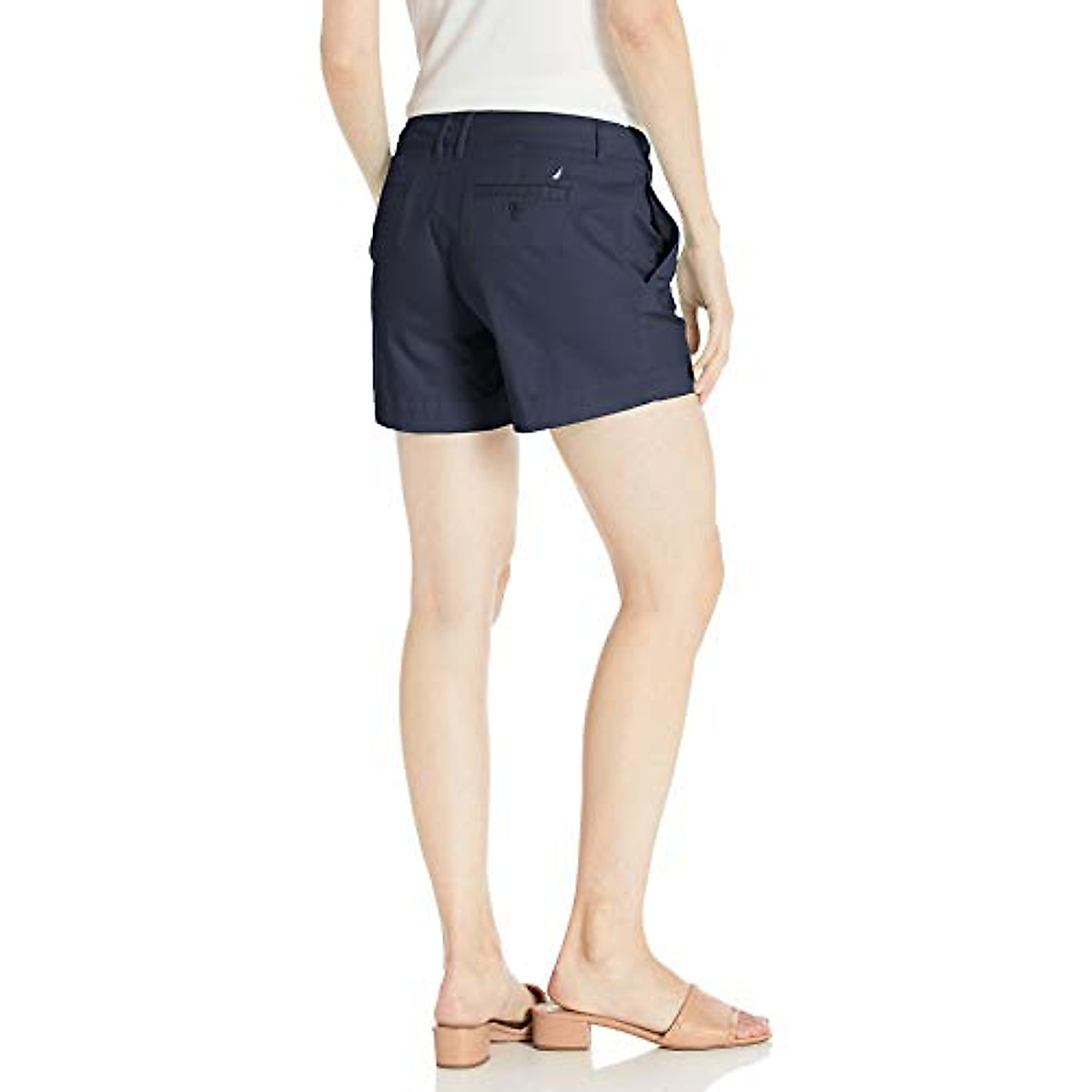 Nautica Women's Comfort Tailored Stretch Cotton Solid and Novelty Short, Navy, 10