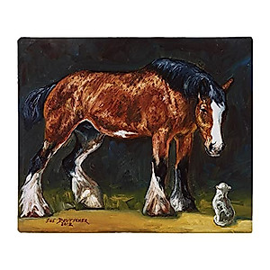 CafePress Clydesdale Horse and Cat Throw Blanket Super Soft Fleece Plush Throw Blanket, 60"x50"