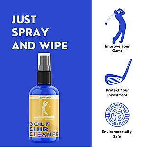 Simply Kleen USA Golf Club Cleaner for Drivers, Irons, Putters, Balls, and Grips, All-Purpose Surface Cleaning Spray, Removes Dirt, Grass, and Sand