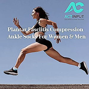 ACTINPUT Compression Socks Plantar Fasciitis for Women Men - 8-15 mmHg Best for Athletic,Support,Flight Travel,Nurses,Hiking