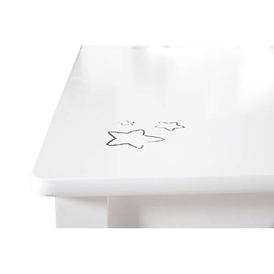 Roba: Table & 2 Chair Set: Little Stars - White Wood - Children's Seating Group, Toddler & Kids, Ages 2+