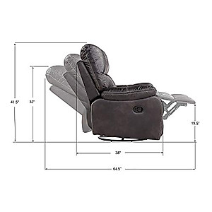 Madrona Burke Zoey Dark Graphite 84" Power Sofa with Dual Recliners, Microsuede Upholstery, and USB Charging Station