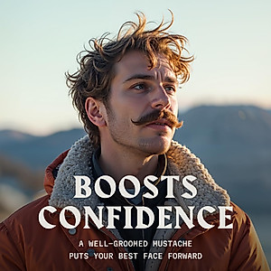 Striking Viking Mustache Wax & Comb Kit - Beard & Mustache Care for Men with Strong Hold Natural Beeswax - Tame, Style & Groom, Sandalwood Scent, 2 Ounce