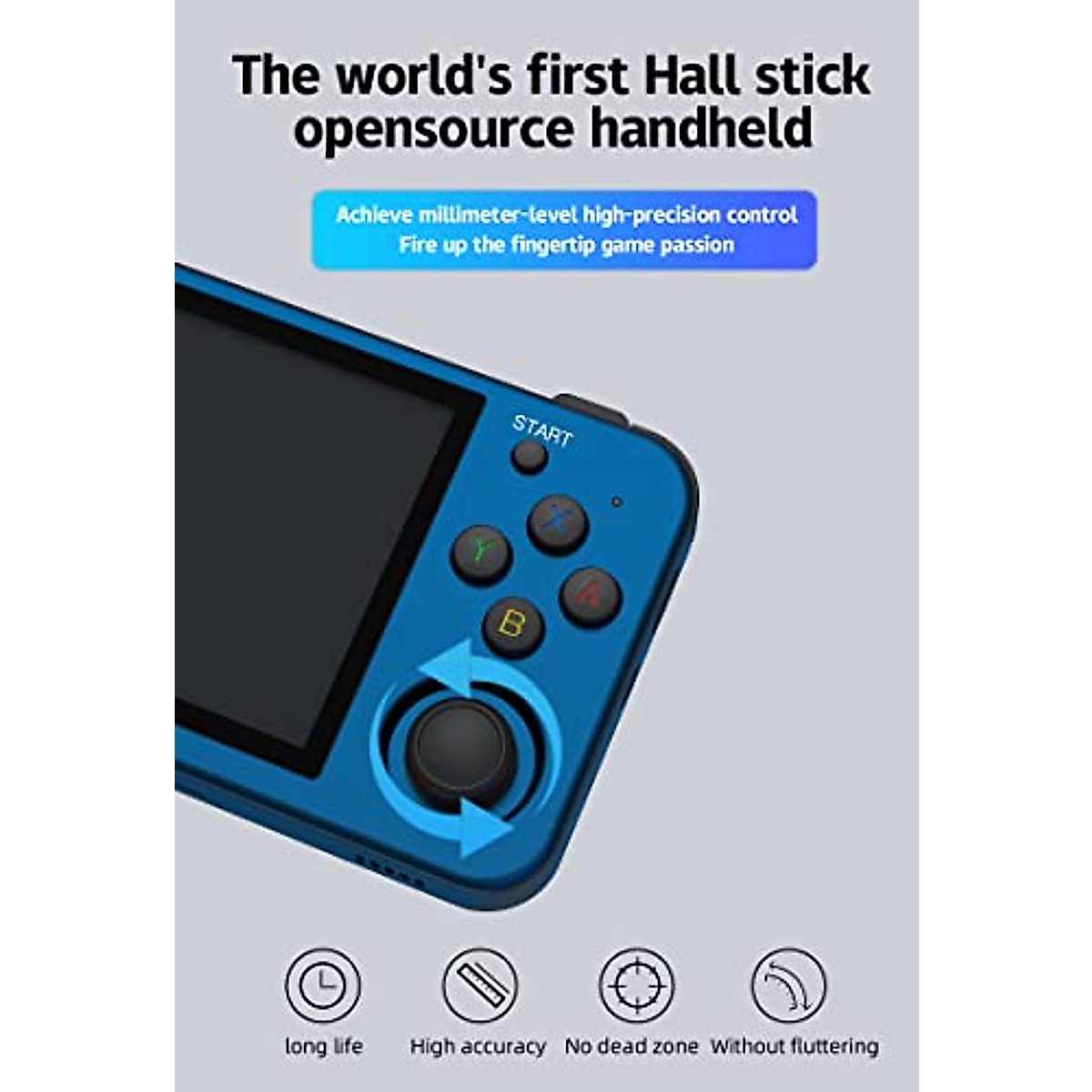 ANBERNIC RG353M Handheld Game Console , Aluminum Alloy CNC Process Dual OS Android 11 + Linux System Support 5G WiFi 4.2 Bluetooth Built-in 64G SD Card 4452 Games (Deep Blue)