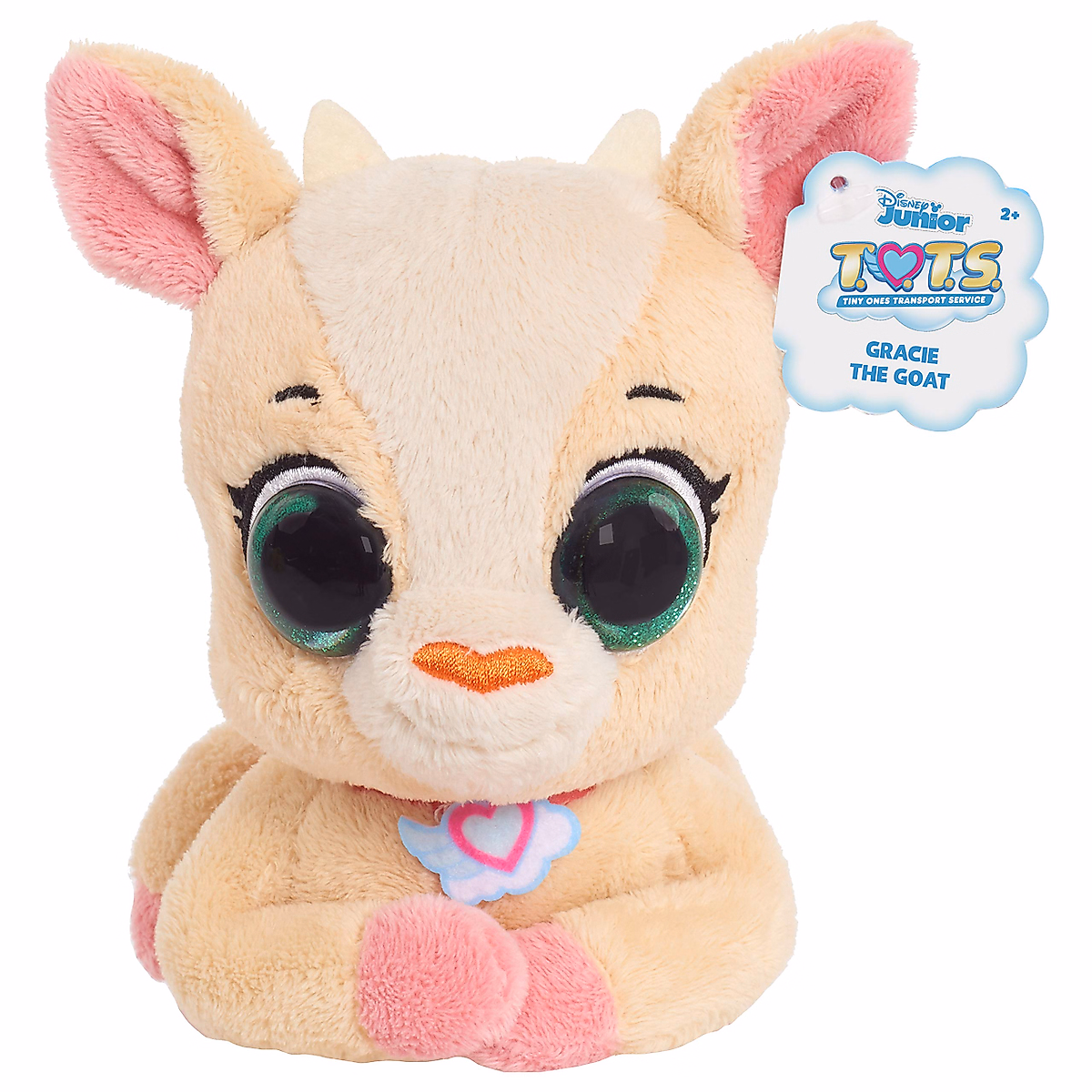 T.O.T.S Disney Junior Gracie The Goat, 6-inch Bean Plush, Officially Licensed Kids Toys for Ages 3 Up, Gifts and Presents by Just Play