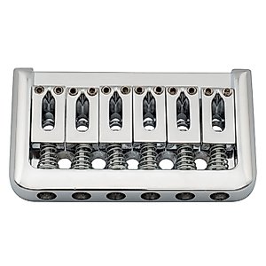 Musiclily 52.5mm Fixed Hardtail Bridge Non-tremolo Electric Guitar Bridge for 6 String Fender Strat Stratocaster Tele Telecaster Guitar Replacement,Chrome