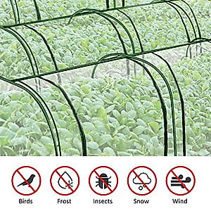 50% Larger 116"(L) X 40"(W) X 32"(H) Green Houses for Outside Heavy Duty,Steel Frame with Waterproof UV Protect PVC Plastic Covering,Cloche Tunnels with 3 Large Roll-up Zipper Door,Outdoor Indoor Use