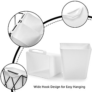 ZEAYEA 12 Pack Hanging Cup Holder, Utility Rolling Cart Accessories, Hanging Pencil Holder, Space Saving Hanging Storage Container Bucket for Organize Home Kitchen Office Craft Supply