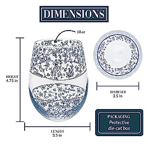 Pavilion Gift Company - Grandma-18 ounce Stemless Wine Glass, Grandma Gifts From Grandkids, Mothers Day Gifts For Mimi, Women, Her, Gifts For Nana, 1 Count, Pack of 1, 5.5 x 3.5 inches