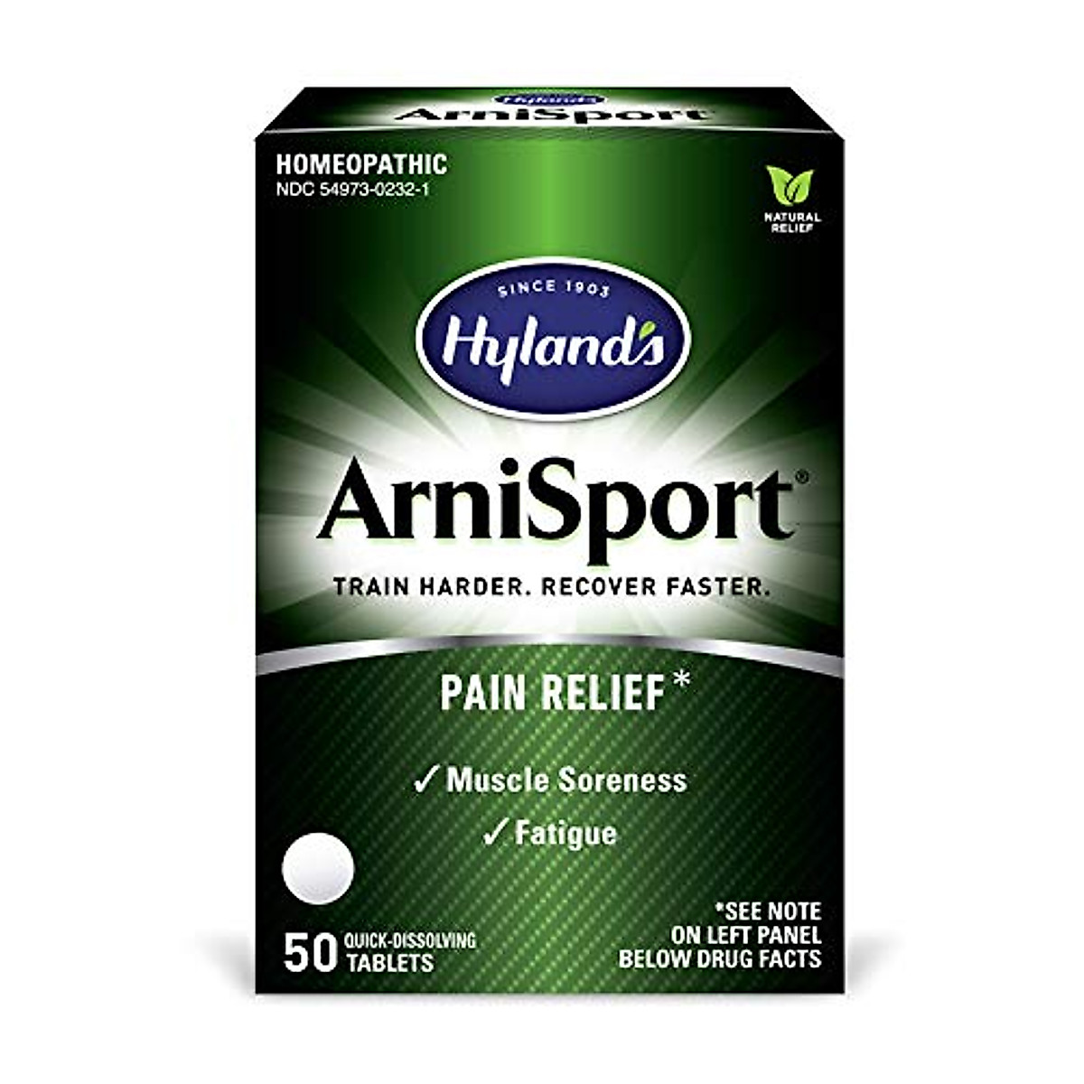 Hyland's Arnica for Post Workout Muscle Relief, 50 Count Quick Dissolving Tablets