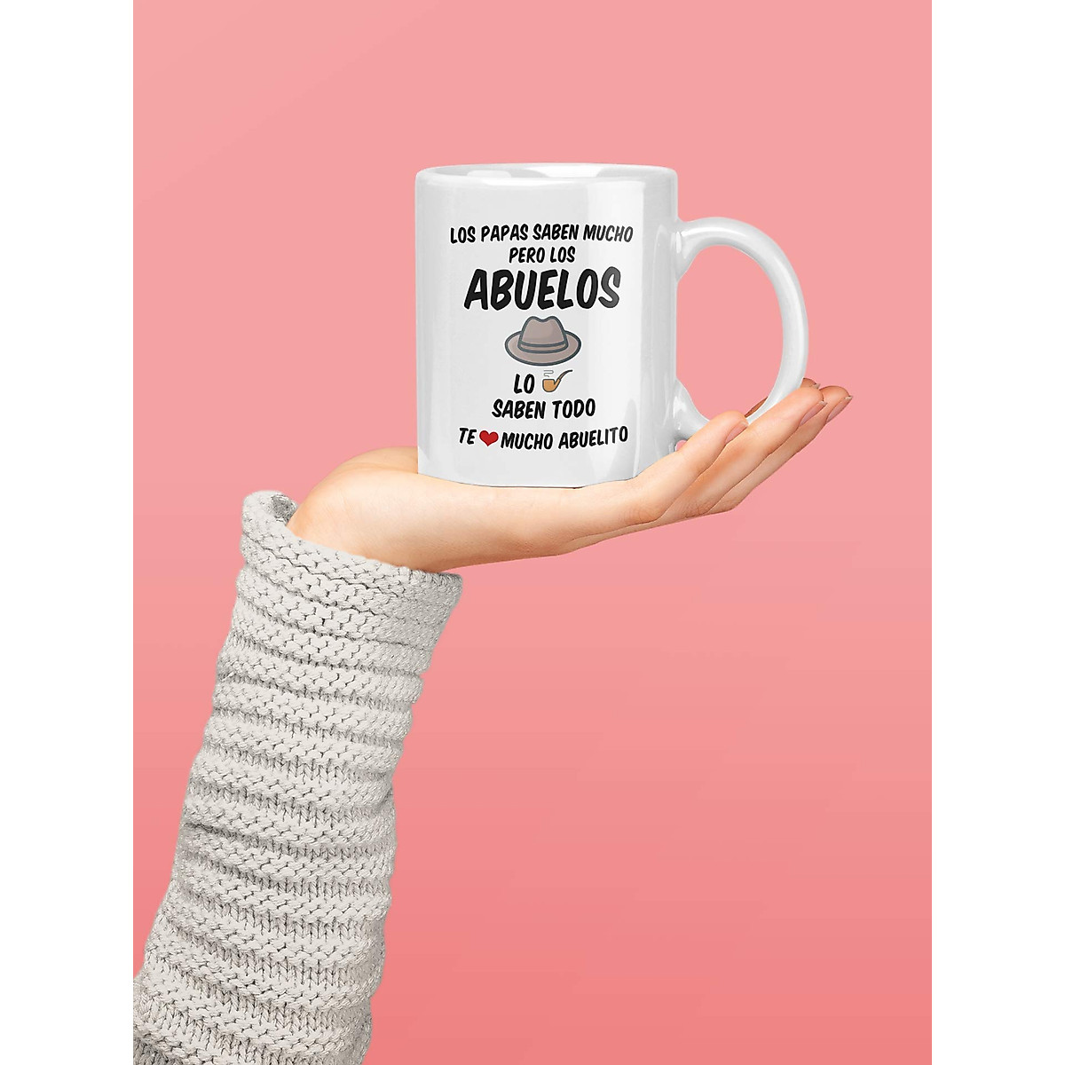 Regalos para el Mejor Abuelo del Mundo. 11 oz Abuelito Coffee Mug. Grandpa Cups in Spanish. Taza de Regalo de dia del Padre o Cumpleanos. (White)