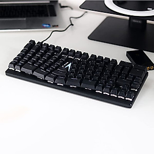 M MAKETHEONE Ergonomic Mechanical Gaming Keyboard, X-Bows Butterfly Layout Mech Keebs, USB-C Wired 80% Ergo KB with 86 Keys White Backlit for Desktop Computer PC (Lite, Gateron Black Switches)