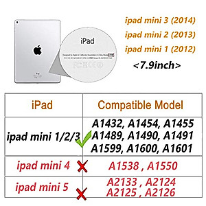 LayYun iPad Mini 1/2/3 Case - 360 Degree Rotating Stand Smart Cover Case with Auto Sleep/Wake Feature for Apple iPad Mini 1 / iPad Mini 2 / iPad Mini 3 … (Black 04)