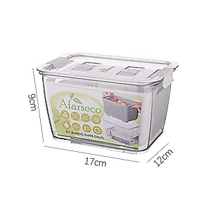 Fresh Produce Saver Containers with Herb Keeper and Air Vent Lids - Keep Fruits, Vegetables, Lettuce, Berries, and Salad Fresh in the Fridge - Removable Colander and Kitchen Organization Solutions