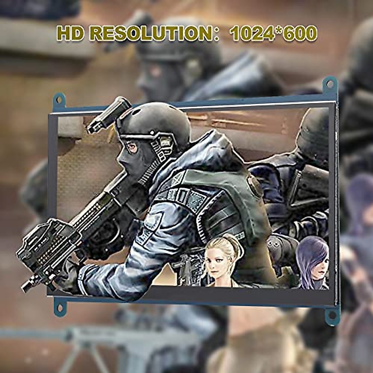 Pavv 7 Inch HD Display Touchscreen, HDMI 1024x600 Capacitive Display Screen for Raspberry Generation 1 2 3, Computer Monitor Supports Windows 7 8 10
