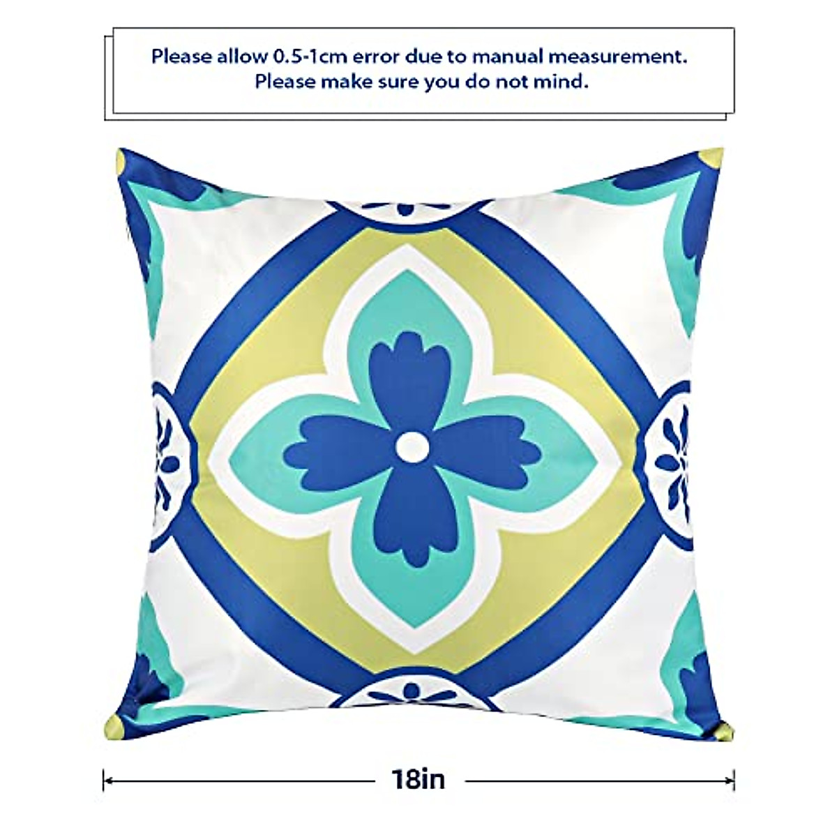 ZXXSFM 4 Pack Outdoor Throw Pillows For Patio Furniture,Outdoor Lumbar Pillow Covers Set,Outdoor Fall Throw Pillow Covers 18X18 Waterproof Patio Pillow Outdoor Waterproof For Balcony,Garden,Couch,Sofa