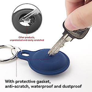 4 Pack Airtag Holder Keychain,Waterproof Apple airtag case with Key Ring,Silicone Air Tags Case for Luggage,Keys,Car,Bags,Kids,Backpack