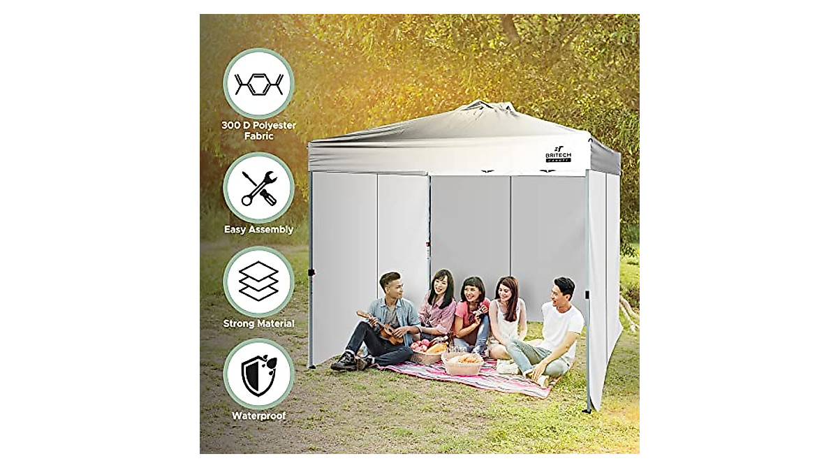 Britech 10x10 Canopy Sidewall - Fire-Retardant & Waterproof