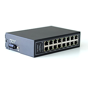 WIWAV WDH-16GT-DC 10/100/1000Mbps Unmanaged 16-Port Gigabit Industrial Ethernet Switches with DIN Rail/Wall-Mount (UL Listed, Fanless, -30°C~75°C)
