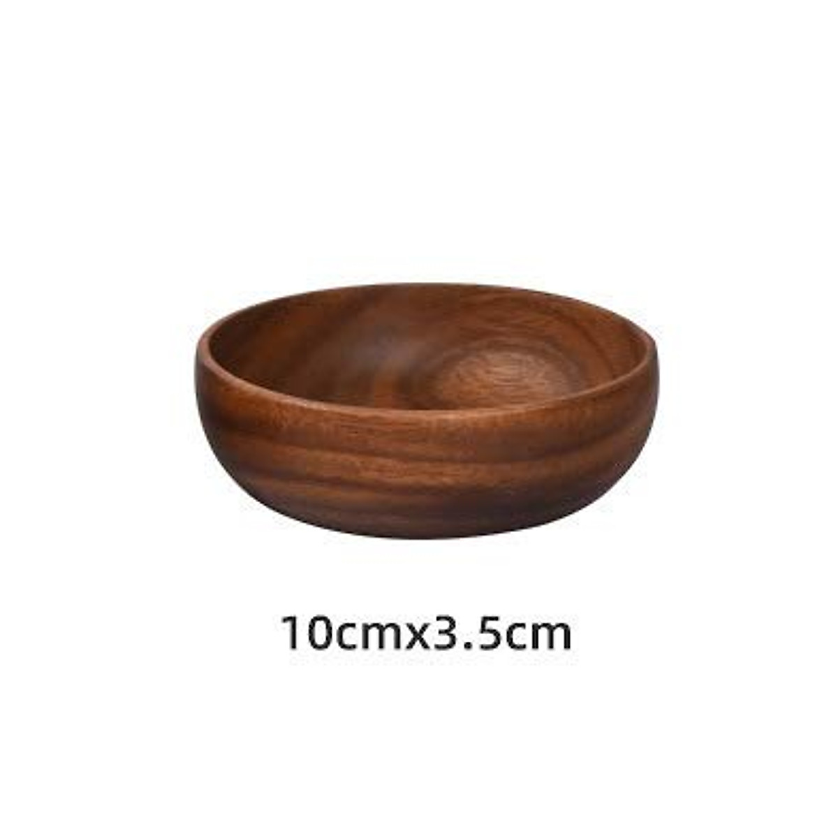 Acacia Wood Bowls Small Size for Handmade -Carved Dia 4"x 1.5 H Set of 4 Calabash Bowls (FREE 4 Wood Spoons)