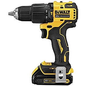 DEWALT ATOMIC 20V MAX* Hammer Drill, Cordless, Compact, 1/2-Inch, 2 Batteries (DCD709C2)