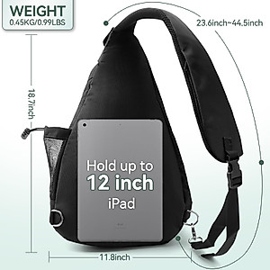 Storvyllf Single Strap Backpack for Men,Travel Mens Sling Bag Black Waterproof Crossbody Bag Women Boy Chest Shoulder Hiking Daypacks