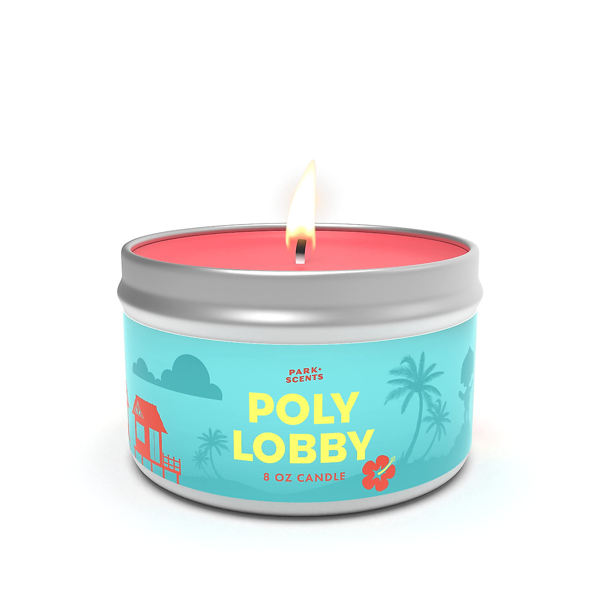 Park Scents Poly Lobby Soy Blend Candle - Enjoy 40 Hours of The Beautiful Smell of The Lobby at The Polynesian Resort Hotel - Disneyworld - Handmade in The USA | 8 oz. Tin