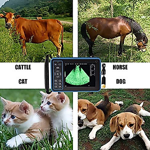 Ultrasound Scanner Veterinary for Pregnancy, Vet Digital Portable B-Ultra Sound Scanner Machine Farm Animals Pet with 3.5 Mhz Mechanical Probe 8 Color Panels for Sheep, Dog, Cat And Pig Pregnancy Test