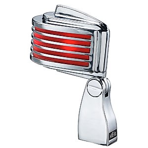 Heil The Fin Dynamic Microphone for Live Sound Applications and Video Podcasting, XLR Microphone with Vintage Appeal, Wide Frequency Response, and Superior Rear Noise Rejection - Chrome/Red