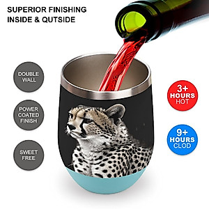 Stainless Steel Insulated Cup, Cheetah Print 304 Stainless Steel, Smooth Round Rim Ideal for Office, Home, And Gift Giving