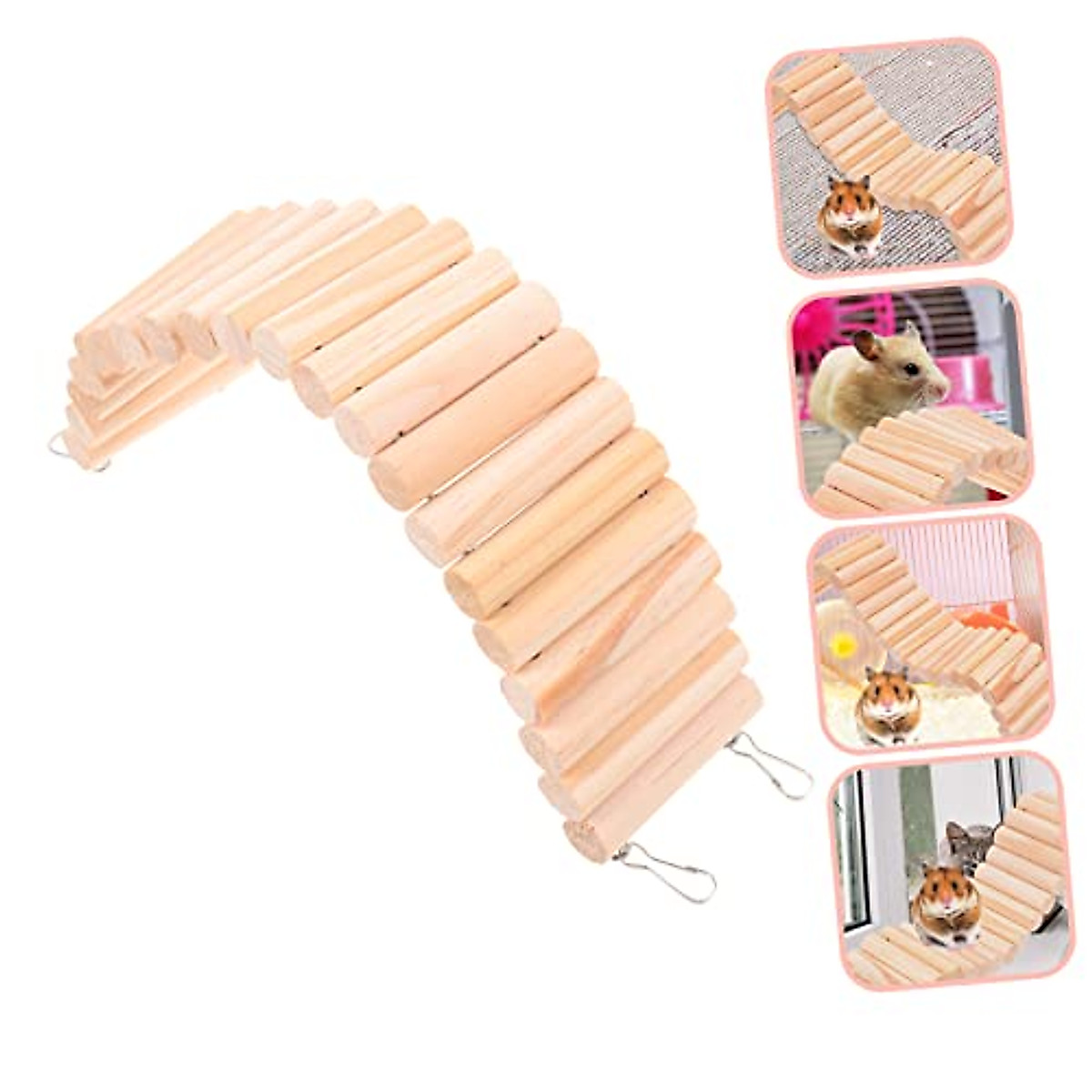 Ipetboom 3pcs Accessory Squirrel Wood Other Parrot Rats Glider Ladder Perch for Animals Pet Wooden Rabbit Training Small Accessories Pigs Plaything Hedgehog Suspension Toy and Kitten