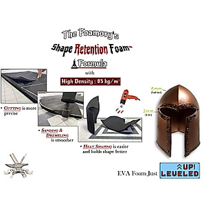 EVA Foam Cosplay - 2mm (1mm to 10mm) - Black or White - 14" x 39" Sheet - Ultra High Density Craft Foam 85 kg/m3 - by The Foamory