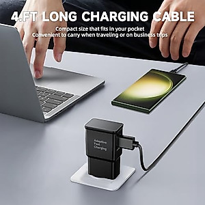 Type C Android Fast Charger Compatible Samsung Phone Charger Fast Charging Block with 4FT USB C Cable for Samsung Galaxy S10/S10e/S8/Note 10/Note 9/Note 8/S23/A32/A50/A51/A52/A53/A13,Pixle,Moto,LG