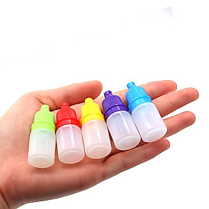 Snadulor 5ml Dropper Bottles 60 PCS Plastic Squeezable Eye Liquid Dropper Container(Random Color)