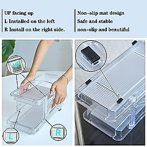 GTPYRPZH 2 Pack Soda Can Organizer,Width Adjustable Soda Can Dispenser for Refrigerator,Beverage Pop Can Holder for Fridge,for Pantry,Cabinet,Countertop,(Clear)