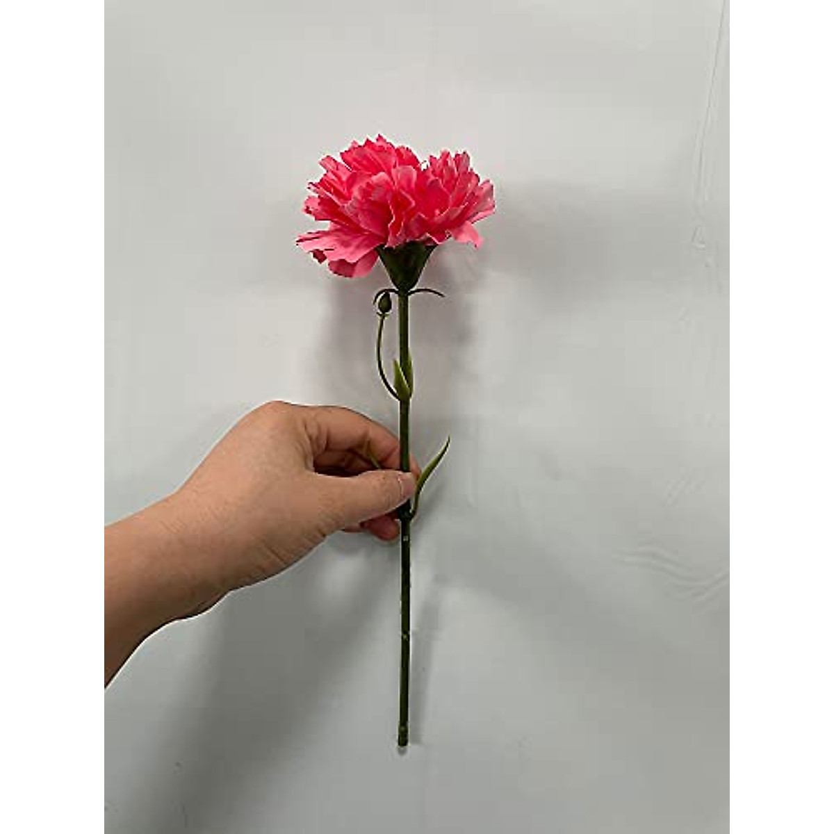 11“Bouquets 10 Stem Carnations,Outdoor UV Resistant No Fade Artificial Flower,Mini Carnation Silk Petals Fake Flowers Forever Plants for Photo Props Home Party and Wedding Holding Flowers- Light red