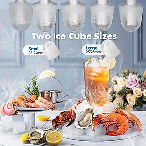 OLIXIS Ice Maker Countertop, 9 Cubes Ready in 6 Mins, 26lbs in 24Hrs, Self-Cleaning Ice Machine with Ice Scoop and Basket, 2 Sizes of Bullet Ice, Bright Black