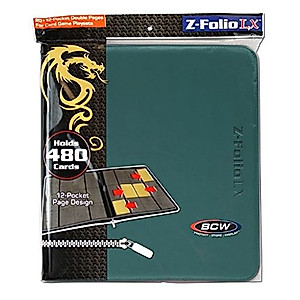 BCW Z-Folio LX Zipper Portfolio Teal 12 Pocket Playset Album