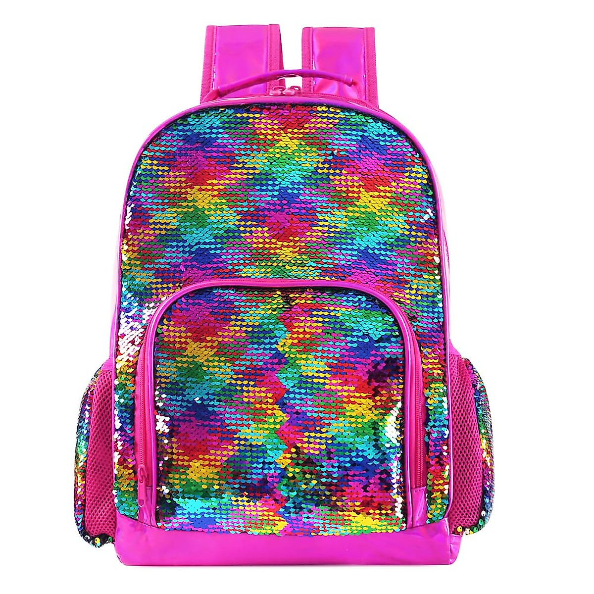 Sequin silly rainbow Backpack for girls kindergarten elementary School Backpack Kids Glitter Bookbag Mermaid Backpack sparkle reverse glitter backpack(Orchid)