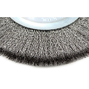 Forney 72743 Wire Wheel Brush, Fine Crimped with 1/2-Inch and 5/8-Inch Arbor, 5-Inch-by-.008-Inch
