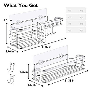 Lagute SnapHook Shower Curtain & 2-Pack Shower Caddy Bundle