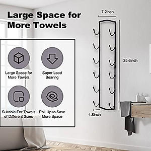 Lei Wing Towel Rack Wall Mounted for Bathroom, 2 Set Black Bath Towel Holder, Metal Wine Rack Towel Shelf Storage Organizer for Bathroom Towels, Washcloths, Hand Towels