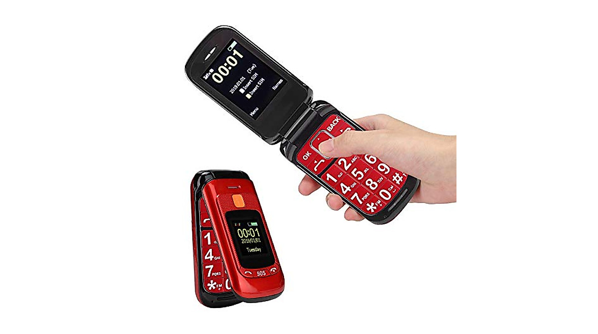 S erounder F899 Flip Phone for Elderly - Easy Use, Long Battery