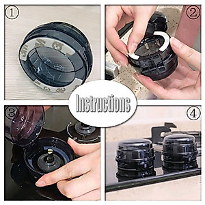 4 Pcs Stove Knob Covers Oven Knob Covers Child Locks Protective Cove Fire Guard Cooker Switch Baby Safety for Child Kitchen Safety