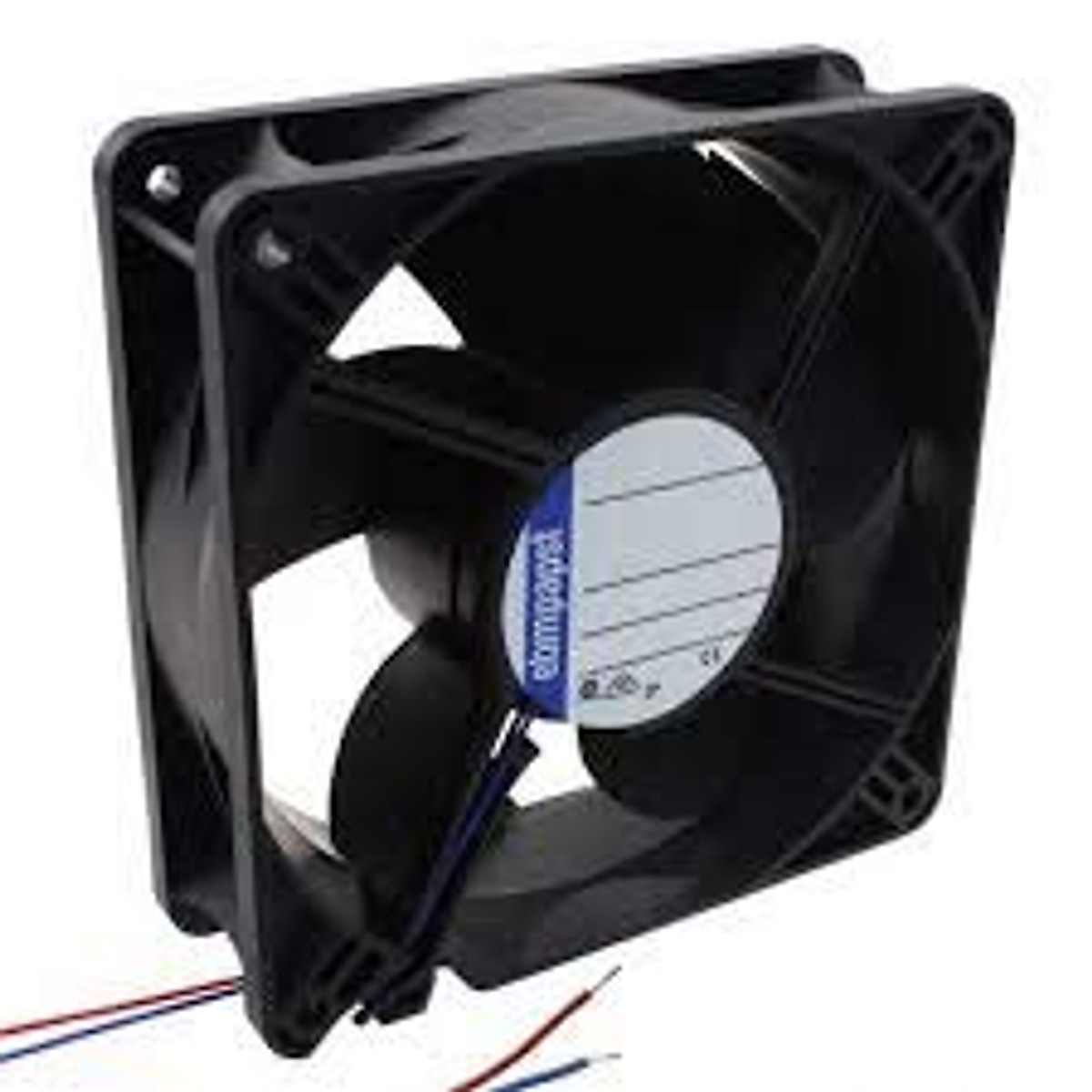 EBM-PAPST 4414ML DC Fans Tubeaxial, 119x119x38mm, 24VDC 3.2W 99CFM 3000RPM 40dBA BB, 2 Wire Leads, Fiberglass Reinforced PBT Frame
